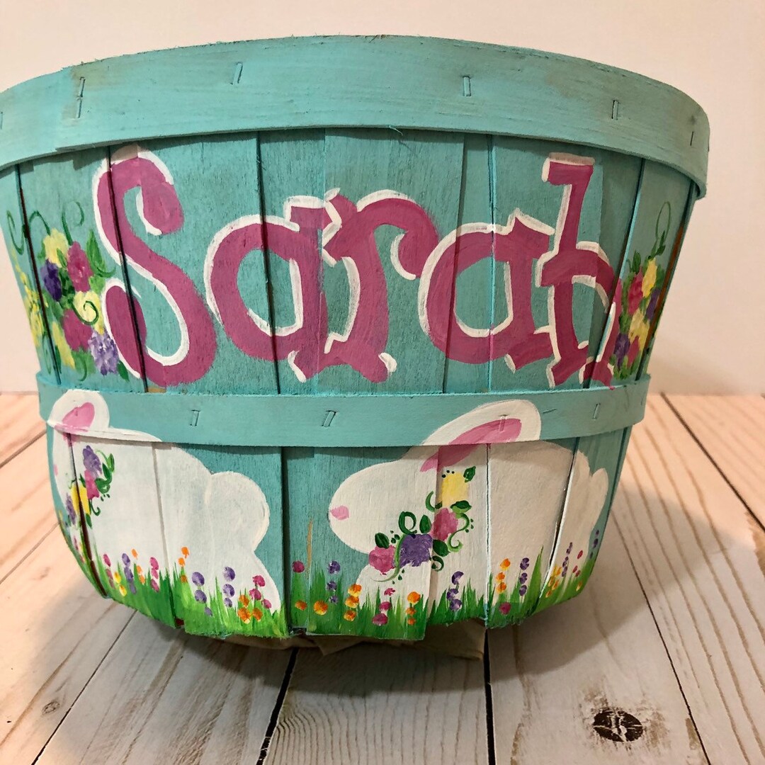 Easter Basket Personalized Easter Basket Hand Painted - Etsy