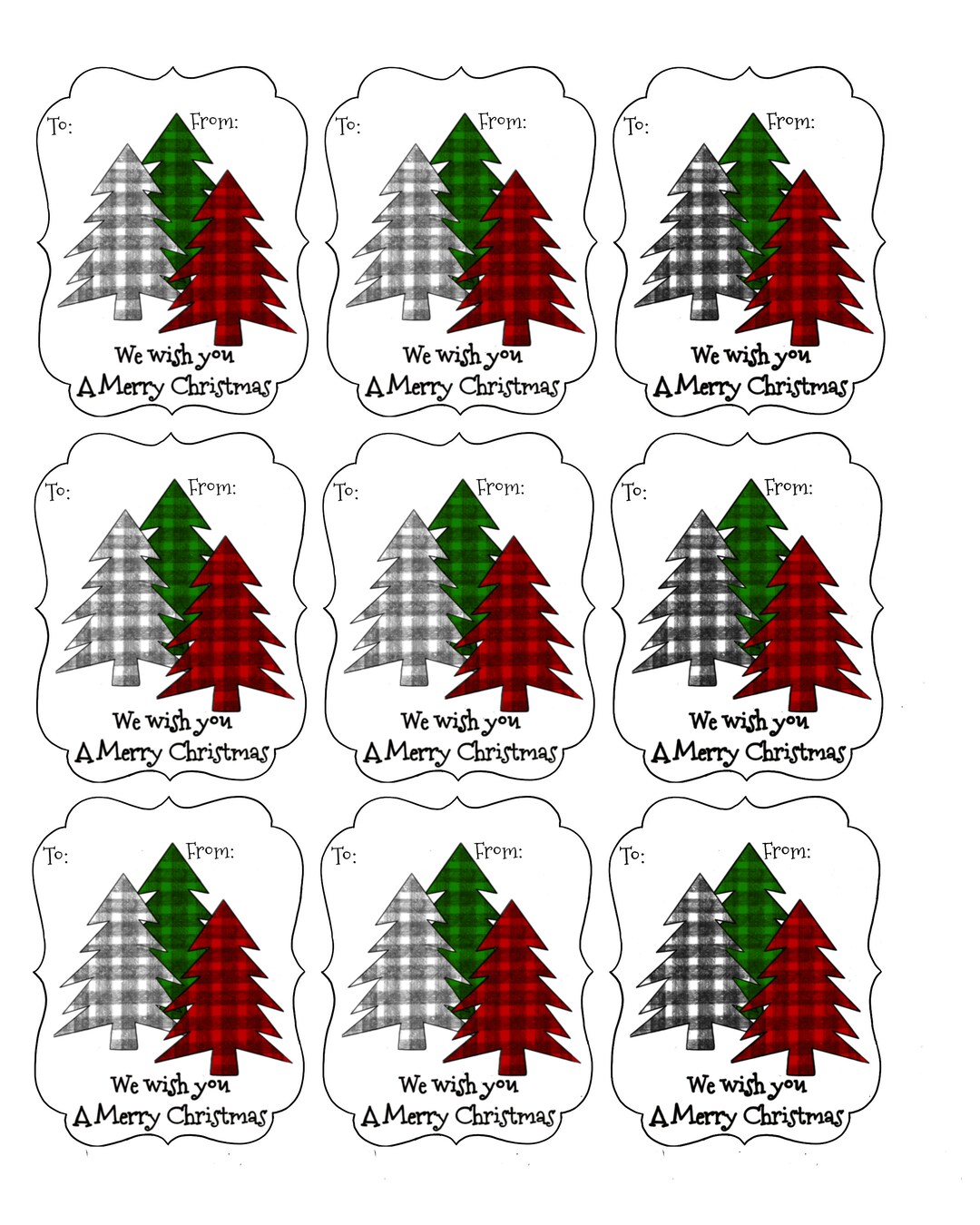 Christmas Tree Gift Tags: Printable Holiday Tags (digital Download) - Etsy