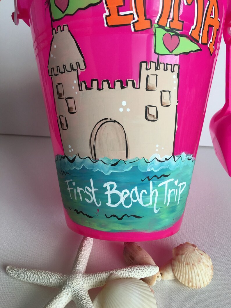 Hand Painted Beach Bucket Cruise Ship Bucket Sand Bucket | Etsy