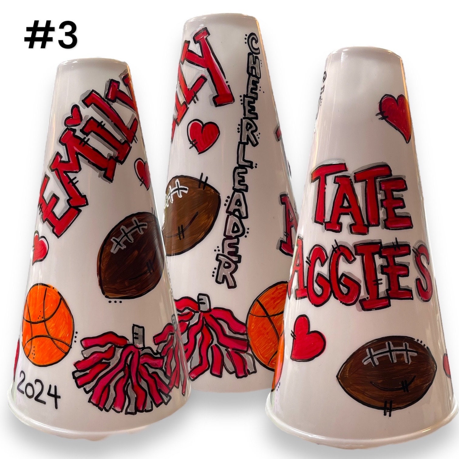 Personalized Cheer Megaphone | Hand-painted Cheerleader Gift - Etsy