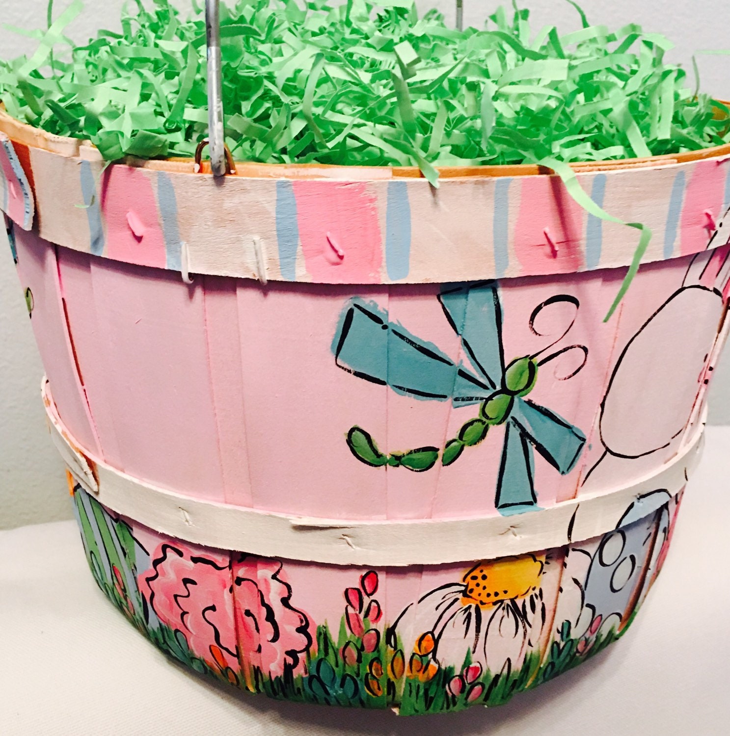 Hand Painted Easter Basket: Personalized Bunny Egg Basket - Etsy