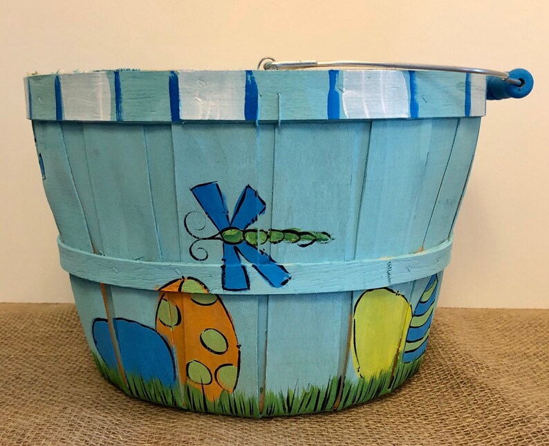 Easter Basket Hand Painted Easter Basket Personalized - Etsy