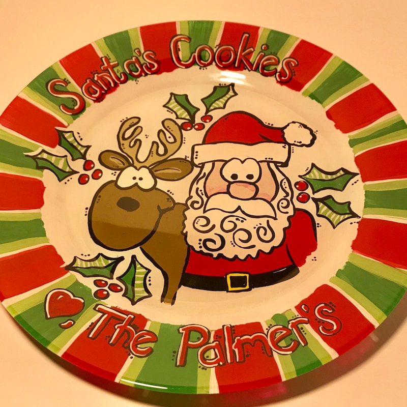 Santa Cookie Plate - Etsy