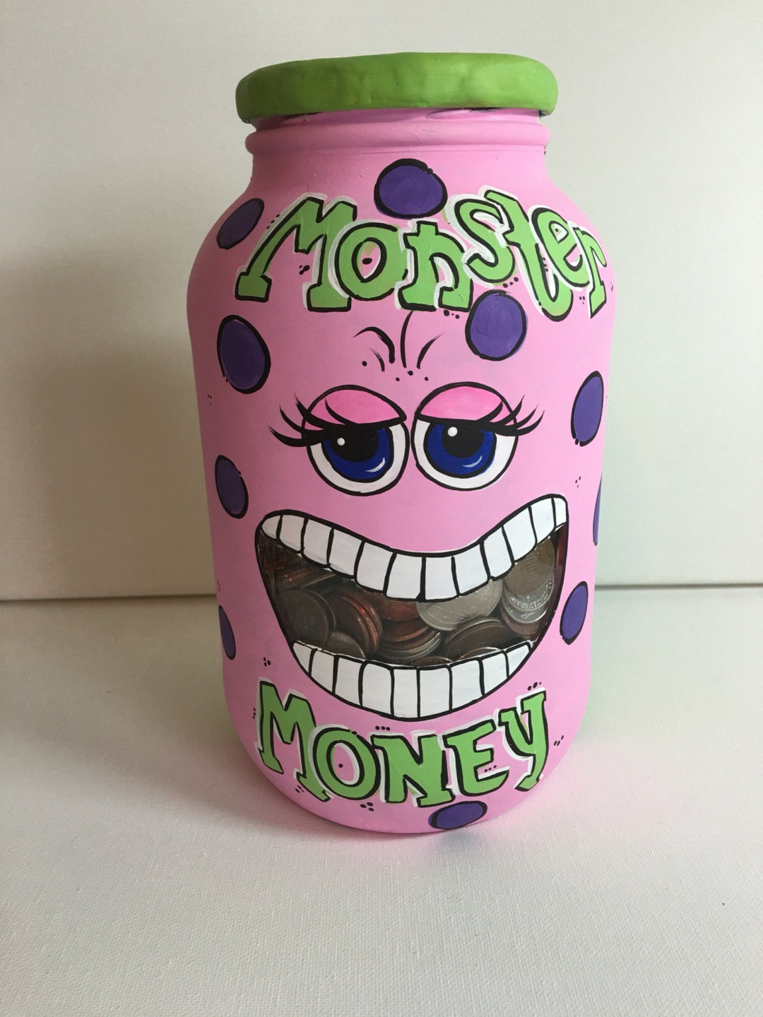 Bank Piggy Bank Monster Mouth Bank Personalized Piggy Bank Hand Painted ...