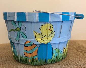 Easter Basket Personalized Easter Basket Hand Painted Easter Basket - Etsy