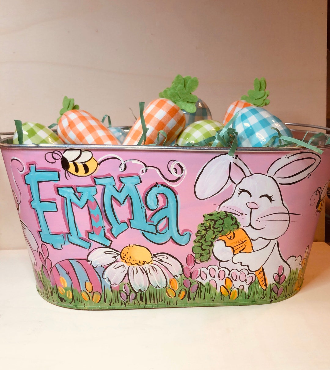Personalized Easter Basket: Metal Easter Egg Bucket - Etsy