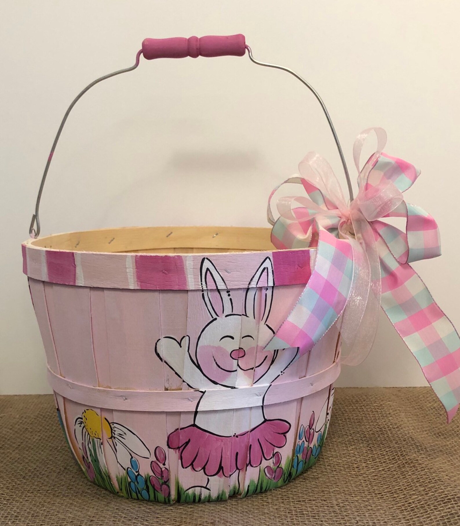 Easter Basket Hand Painted Easter Basket Personalized - Etsy