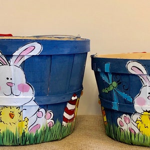 Easter Basket Hand Painted Easter Basket Personalized - Etsy