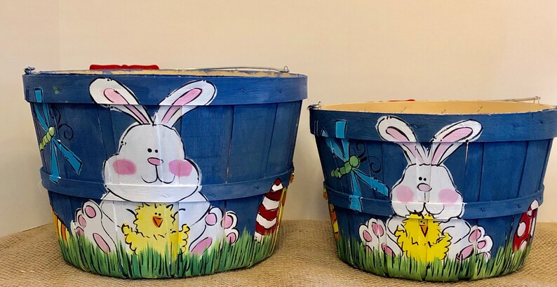 Easter Basket Hand Painted Easter Basket Personalized - Etsy