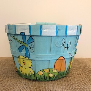 Easter Basket Personalized Easter Basket Hand Painted - Etsy