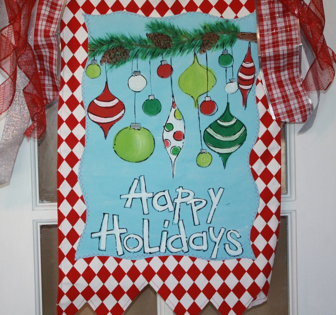 Holiday Door Banner, Happy Holidays, Christmas Door Decor - Etsy