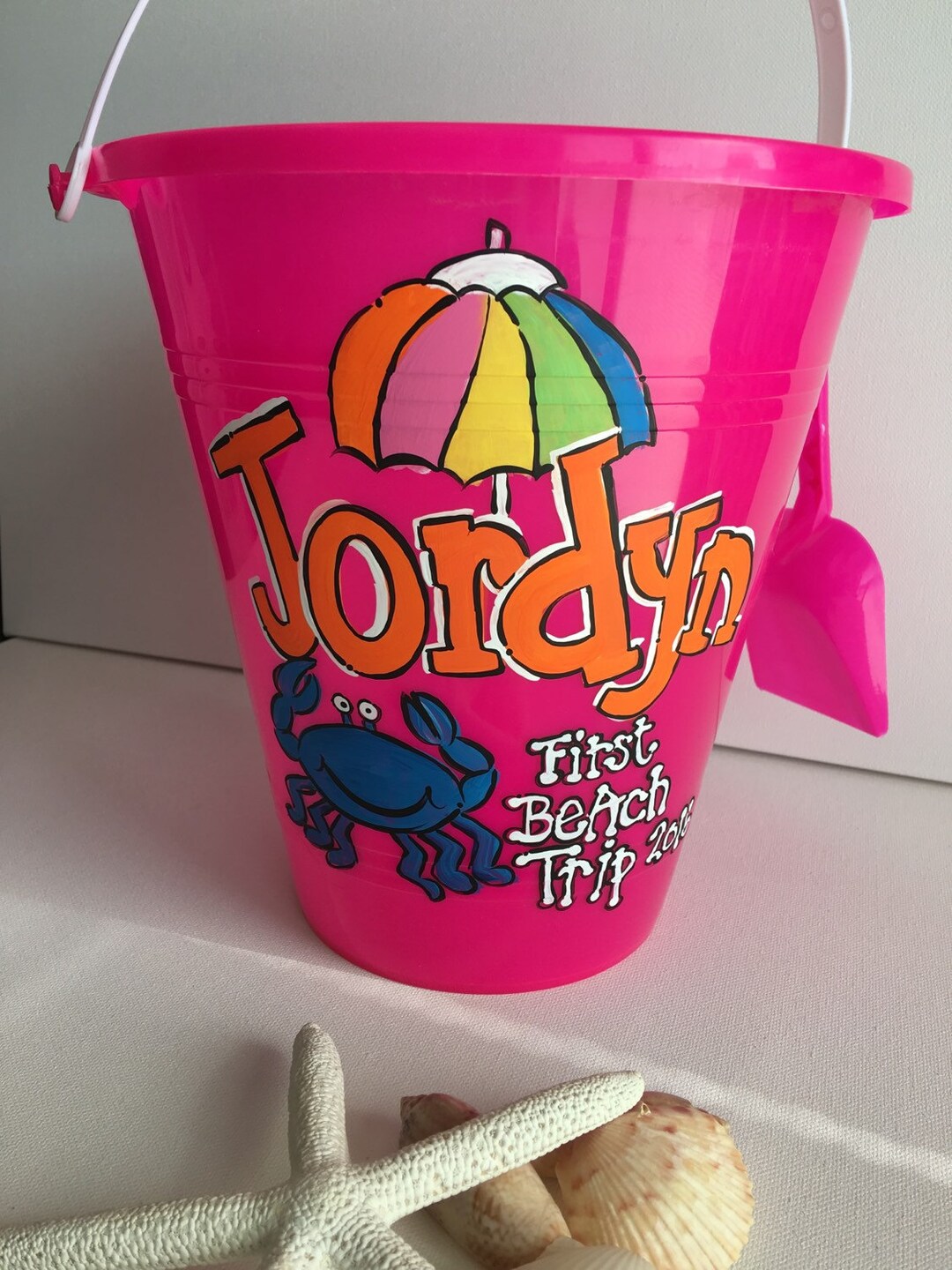 Hand Painted Personalized Beach Bucket: First Beach Trip Photo Prop - Etsy