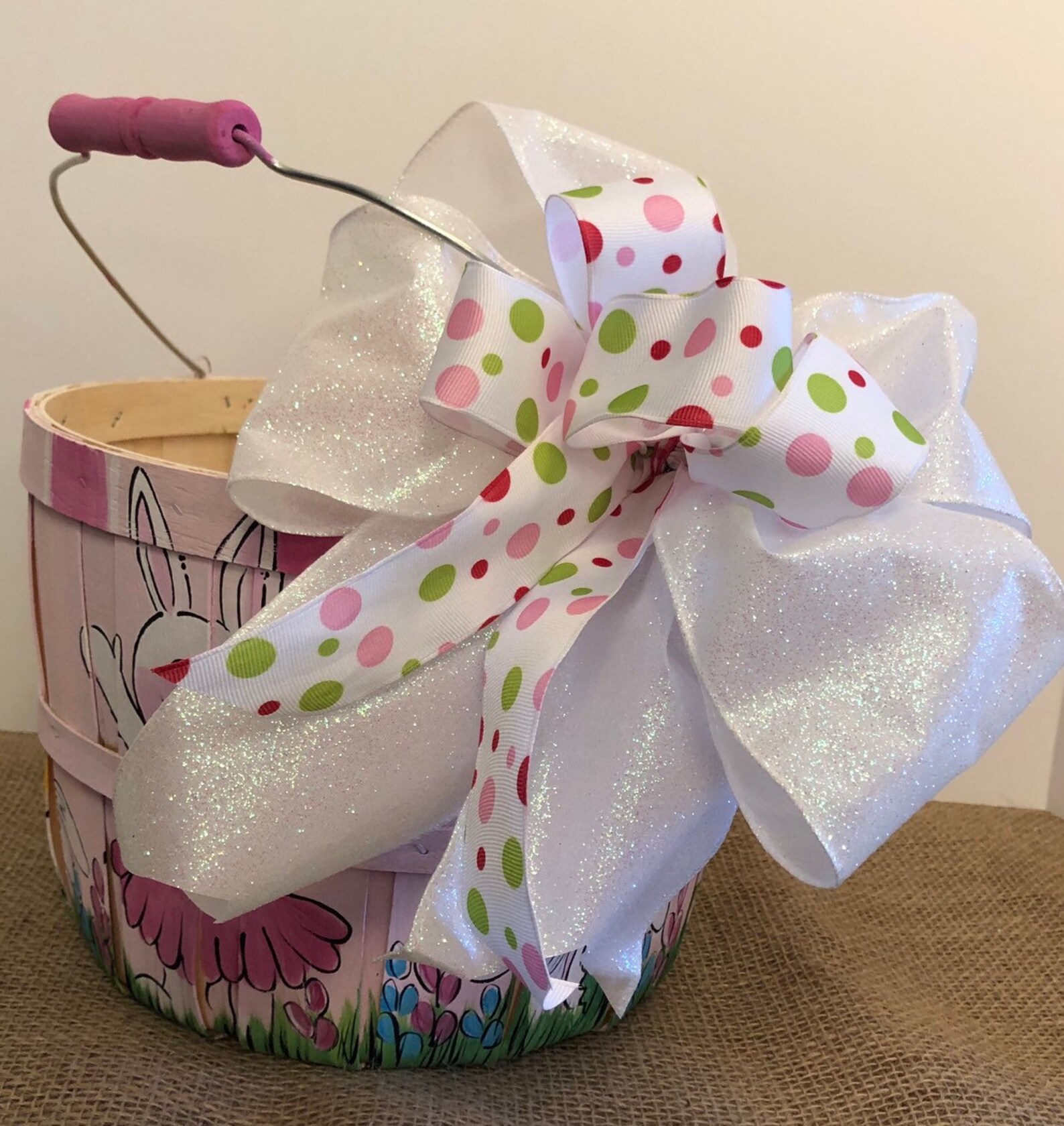 Easter Basket Hand Painted Easter Basket Personalized - Etsy