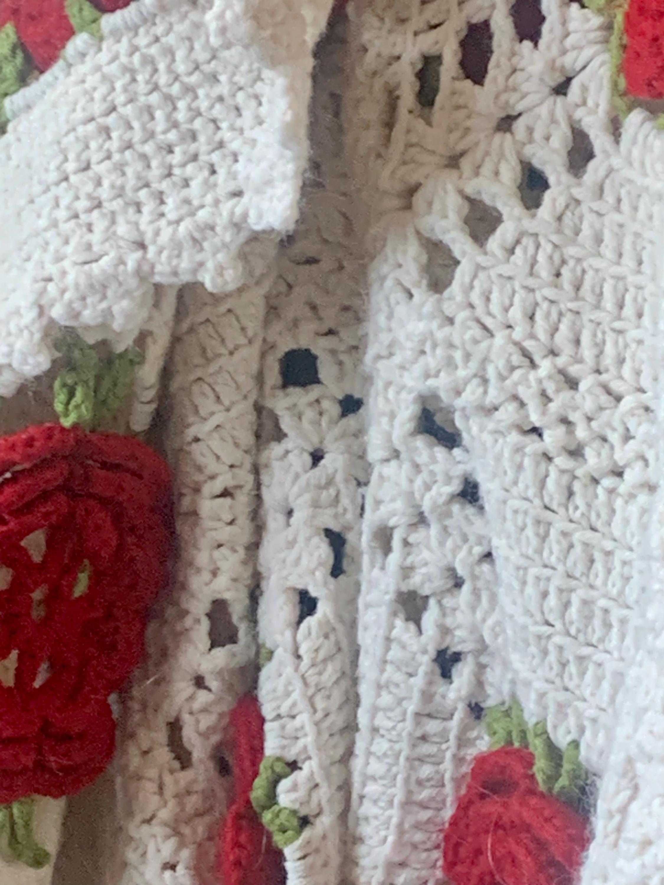 Vintage Granny Square Rose Afghan - Etsy