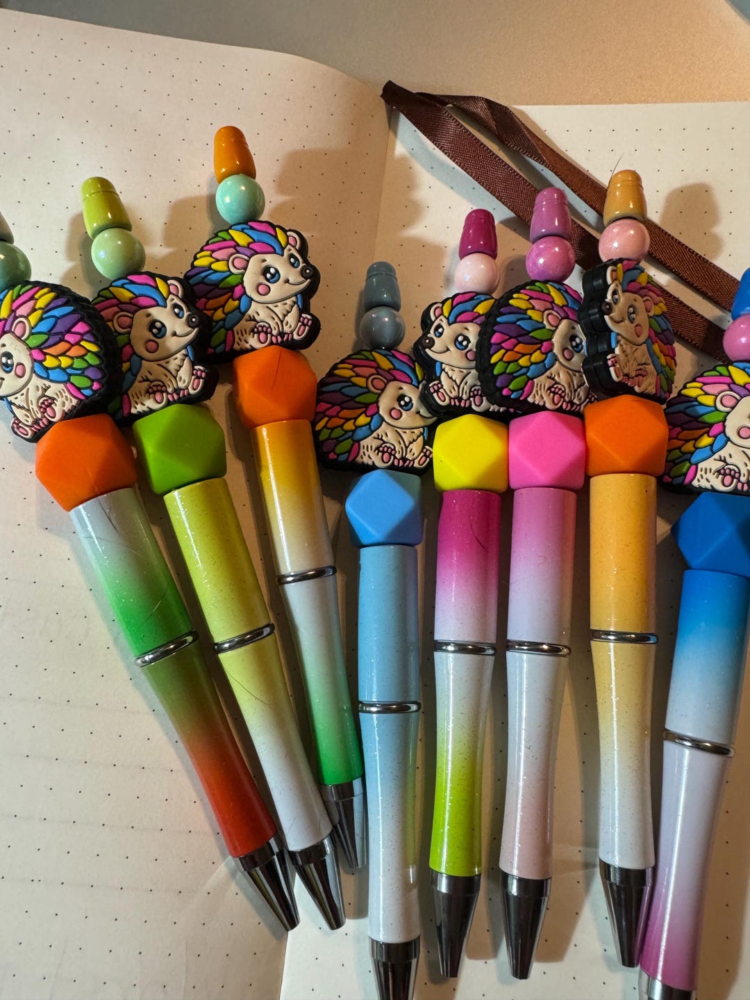 Rainbow Hedgehog Beaded Pen - Etsy