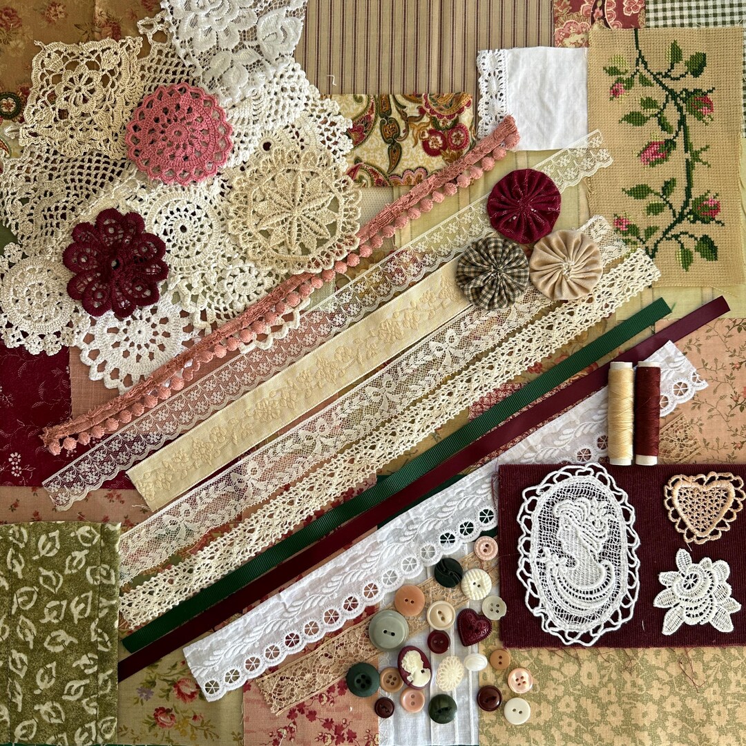 Large Vintage Rose Inspired Slow Stitch Bundle. Perfect for Junk ...