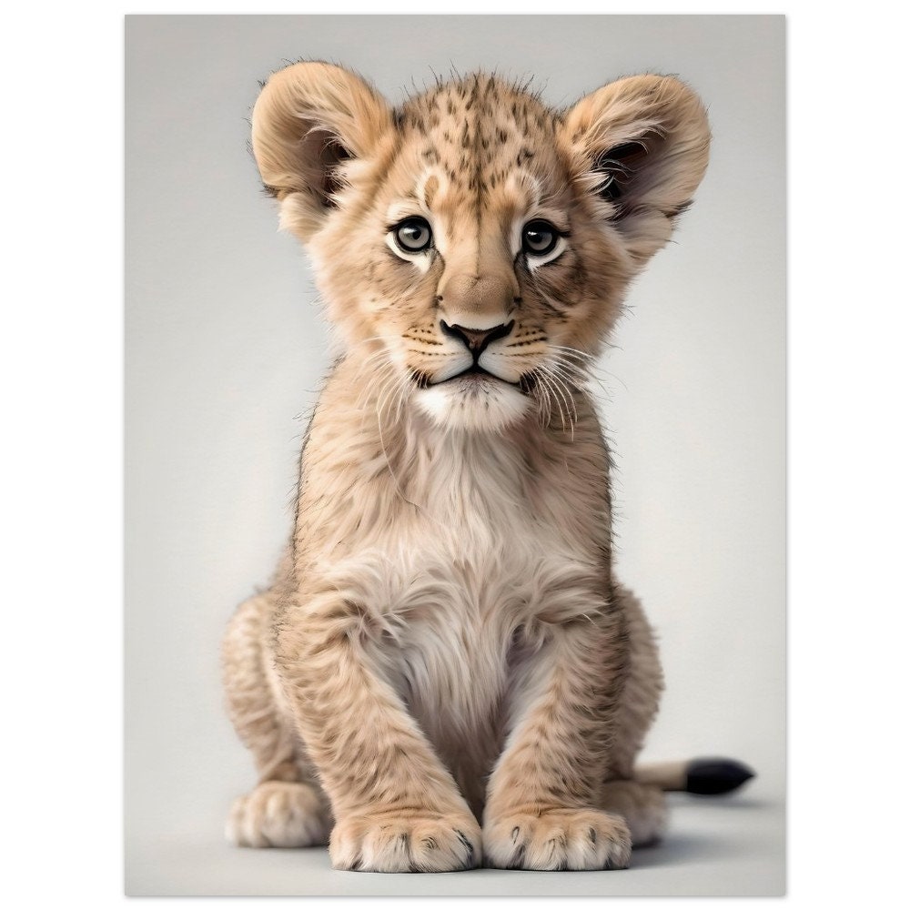 Lion Cub, Baby Lion Printed, Safari Nursery Print,jungle Nursery Wall ...