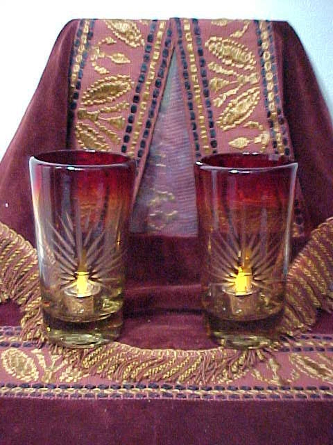 Sacred Heart of Jesus Hand Blown Altar Glass Pair Etched - Etsy