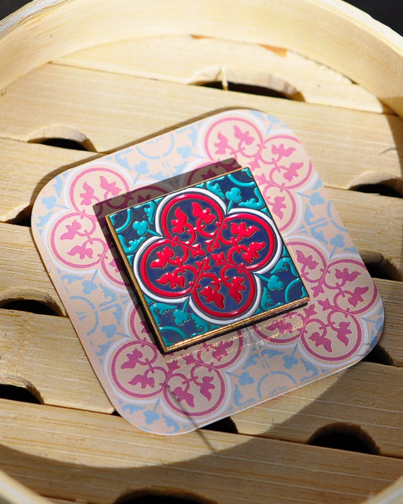 Peranakan Patterns Magnets & Pins. Malaysian Culture Singapore. Asian ...