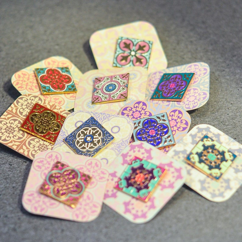 Peranakan Patterns Magnets & Pins. Malaysian Culture Singapore. Asian ...
