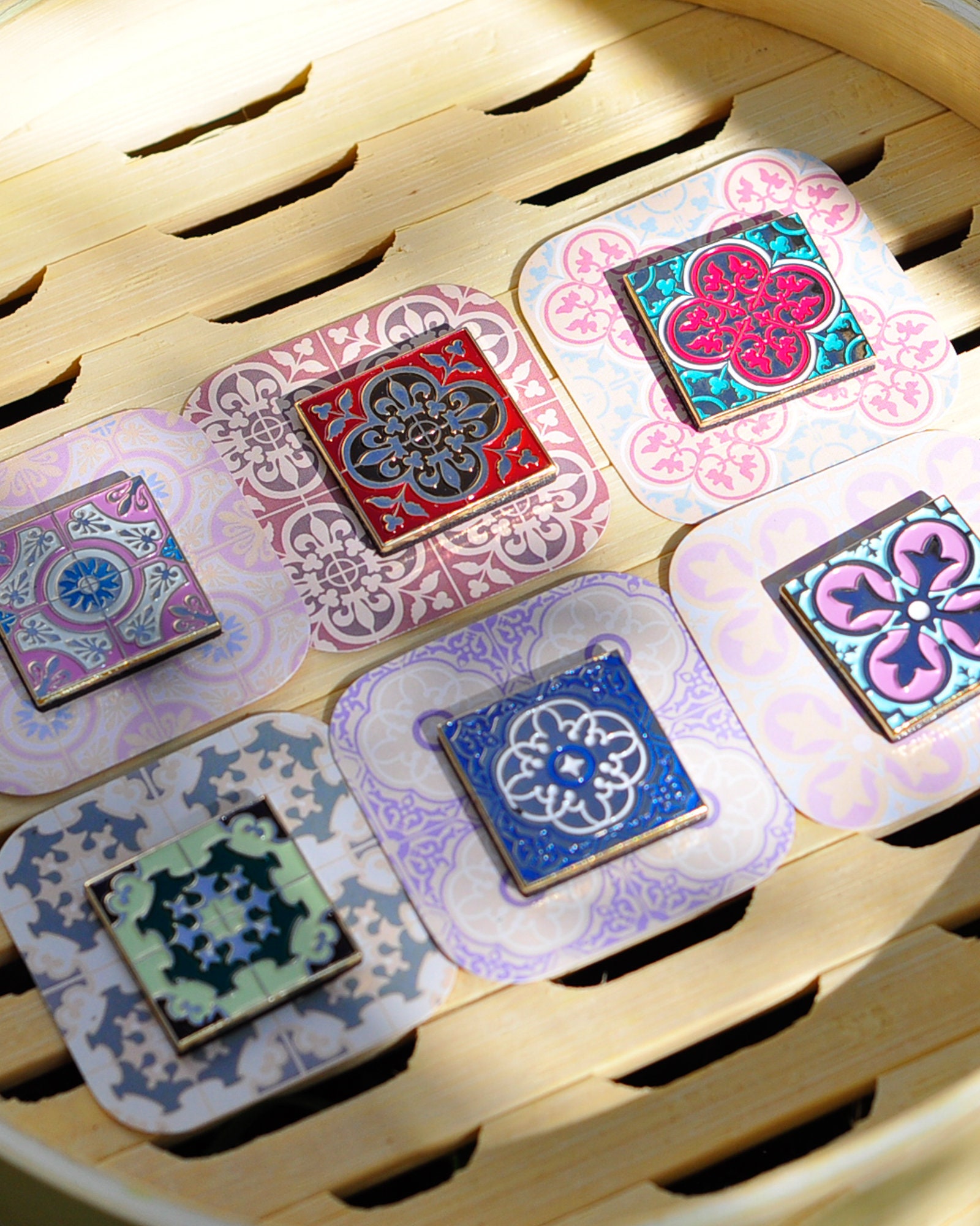 Peranakan Patterns Magnets & Pins. Malaysian Culture Singapore. Asian ...