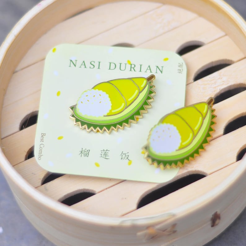 Durian Series Enamel Pin, Tropical Fruit, Durian Charm, Fruit Enamel ...