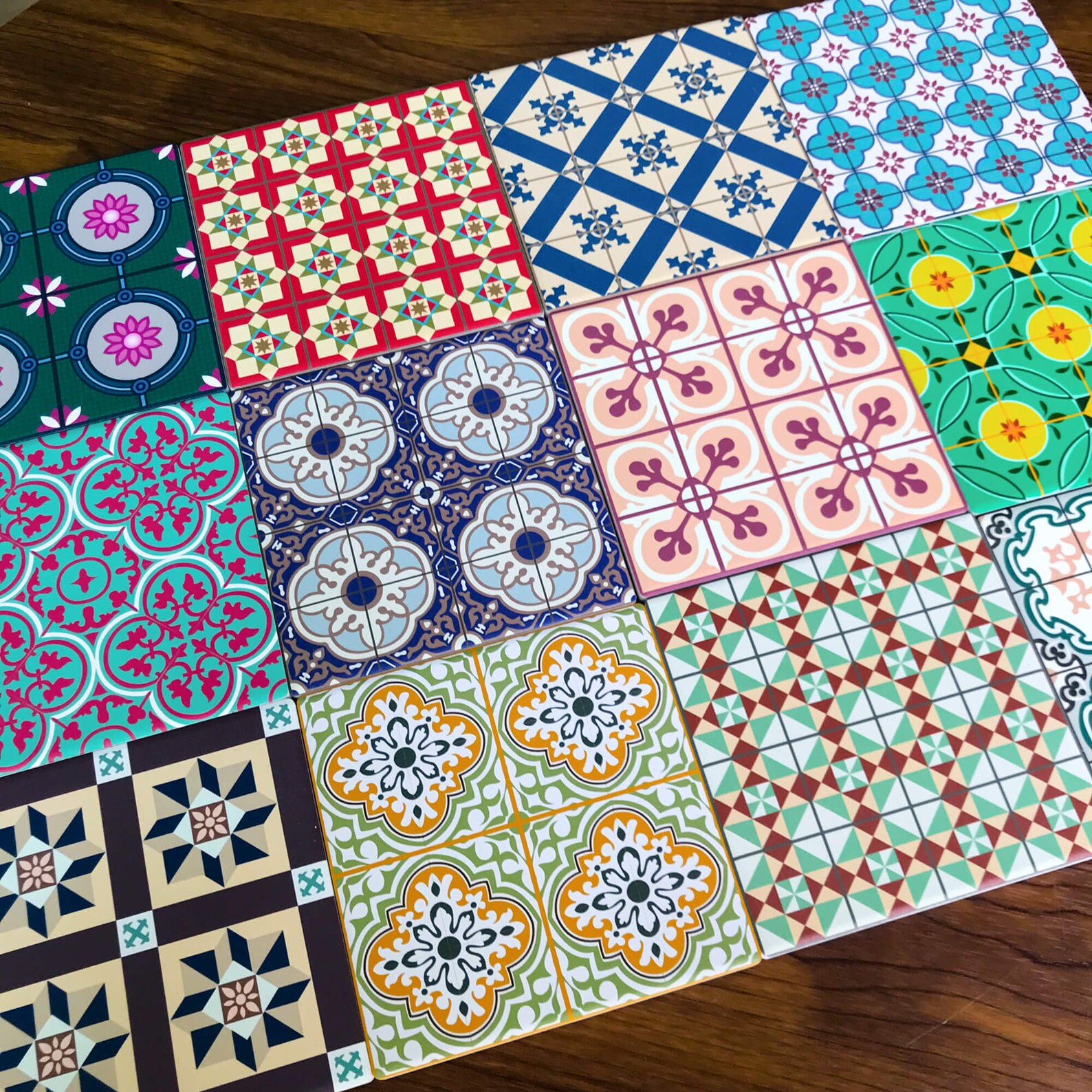 Peranakan Tiles Ceramic Coasters Set Set of 4 Drink Coasters Singapore ...