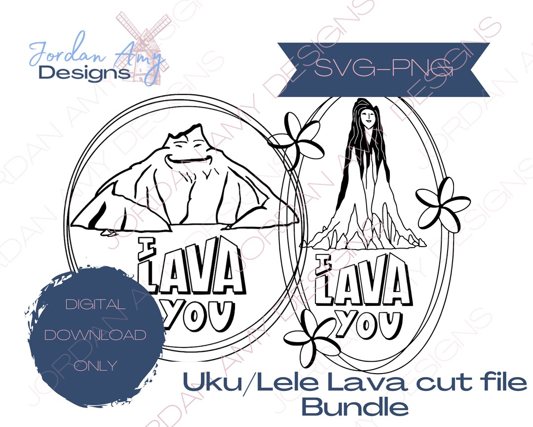 UKU & LELE BUNDLE Volcano Cut File, Uku/lele, Svg, Png, I Lava You ...