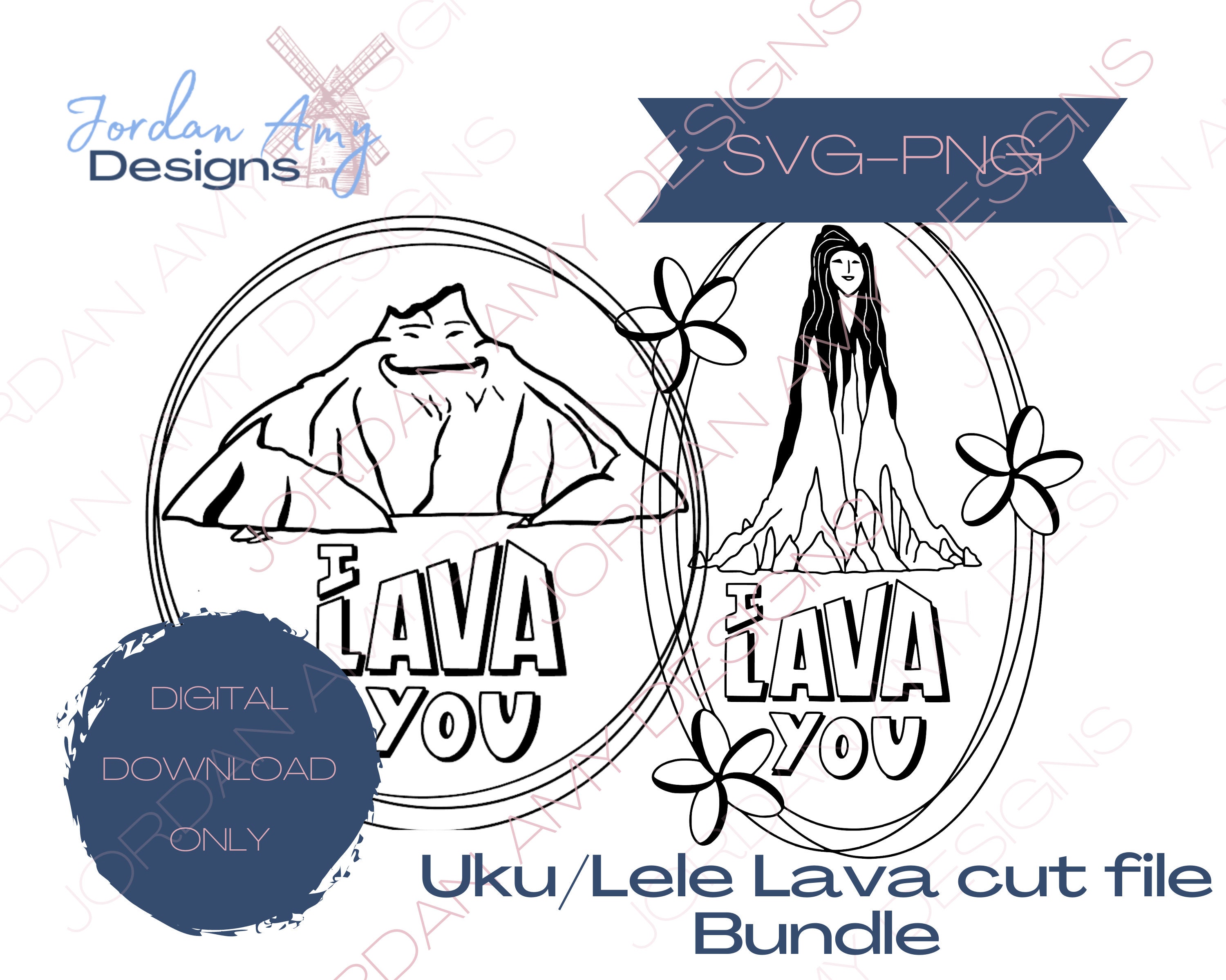 UKU & LELE BUNDLE Volcano Cut File, Uku/lele, Svg, Png, I Lava You ...