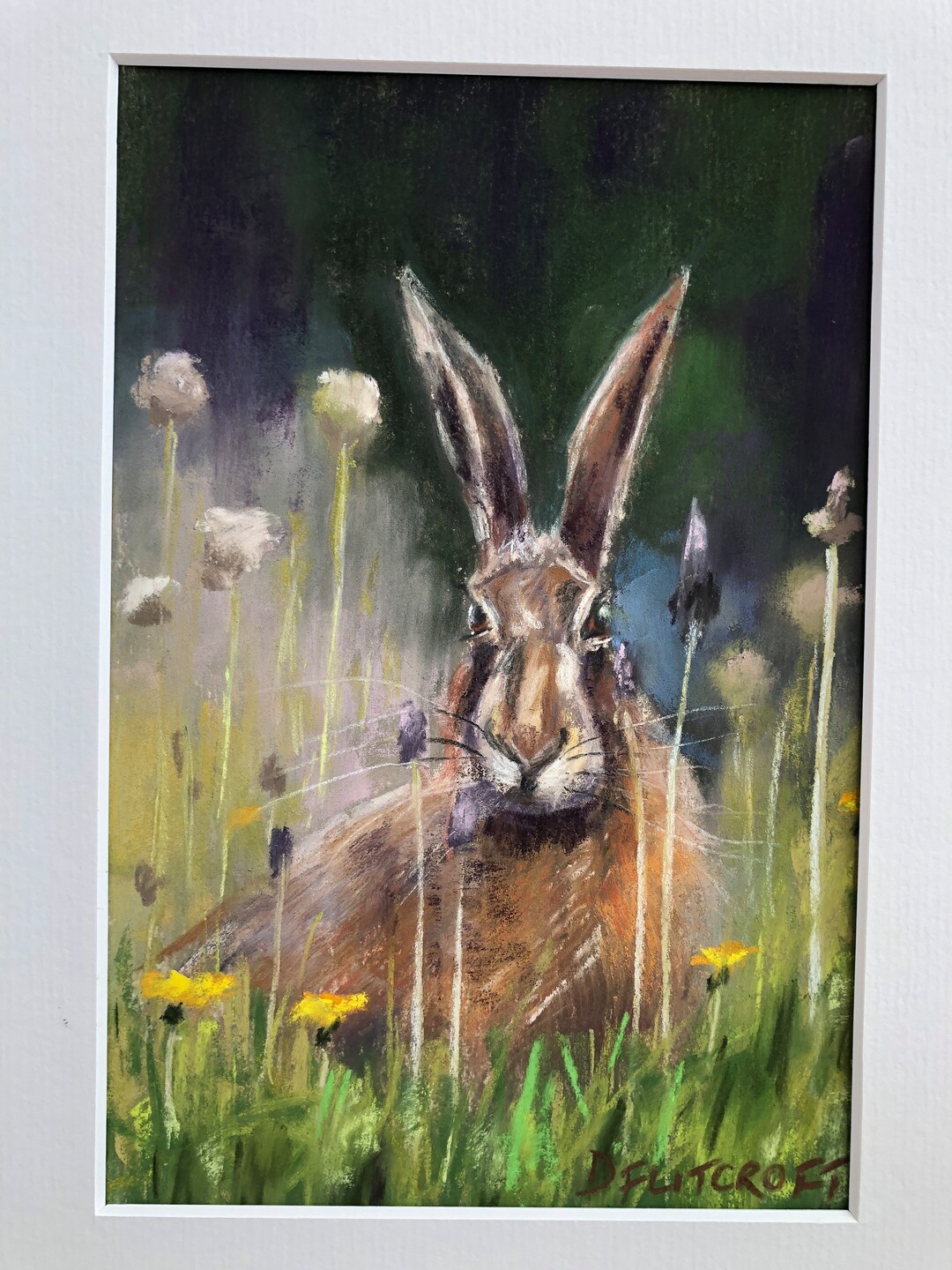 Original Pastel Painting. Hare in Meadow. - Etsy