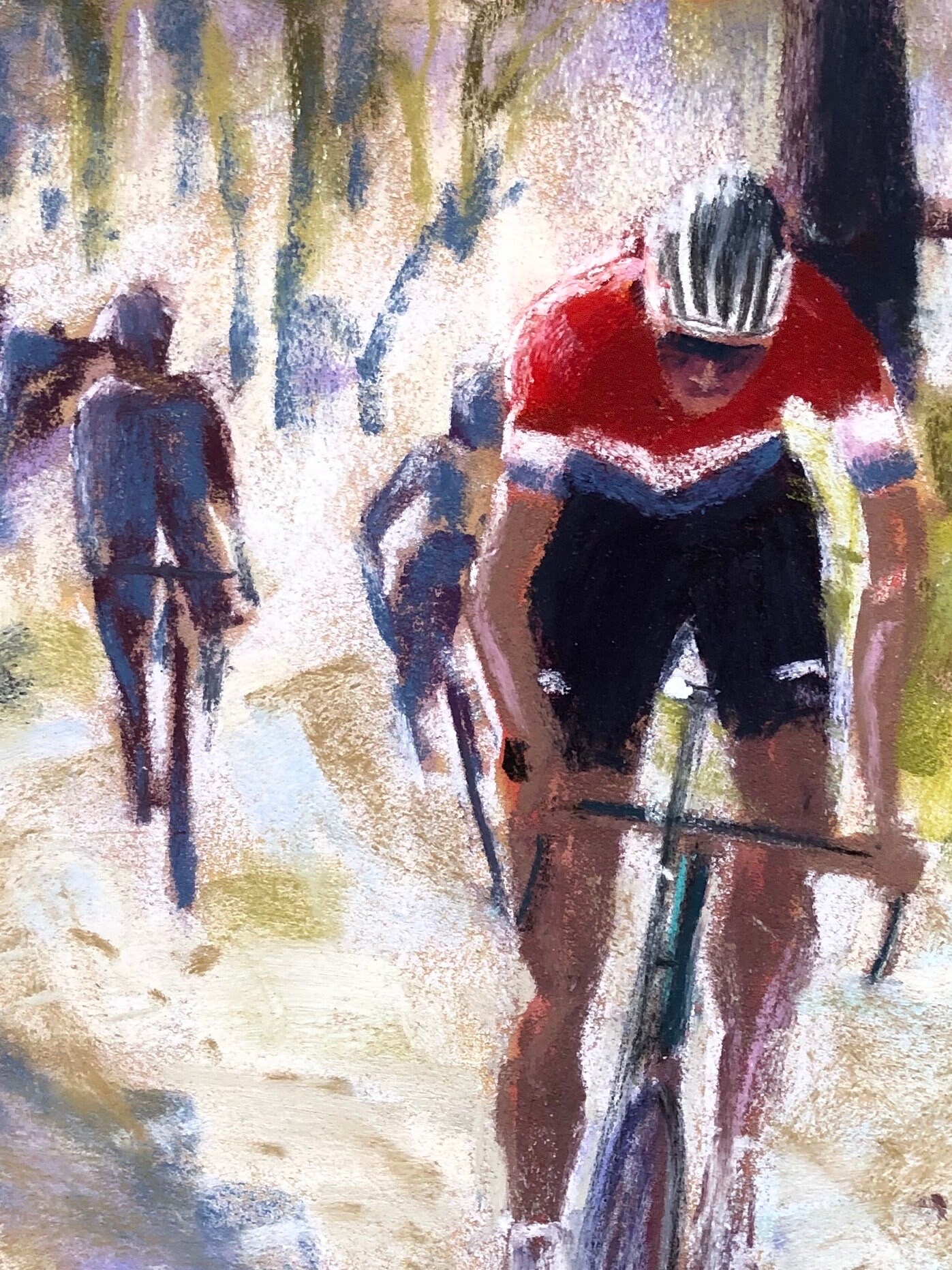 Original Pastel Painting. MVDP Strade Bianche Sketch. - Etsy