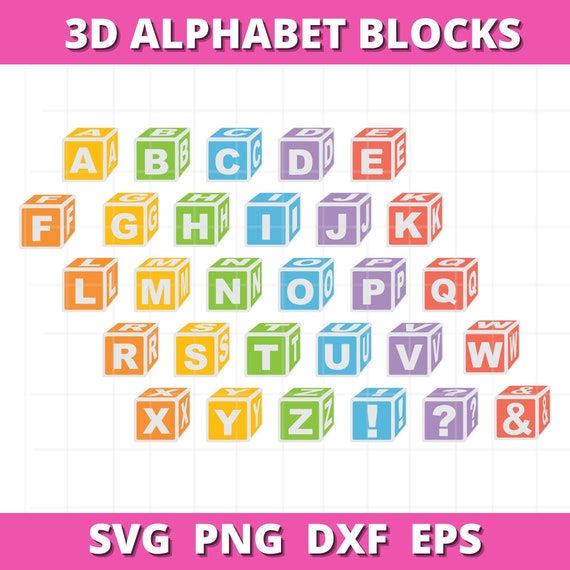 3D Alphabet Blocks Cut Files - Etsy