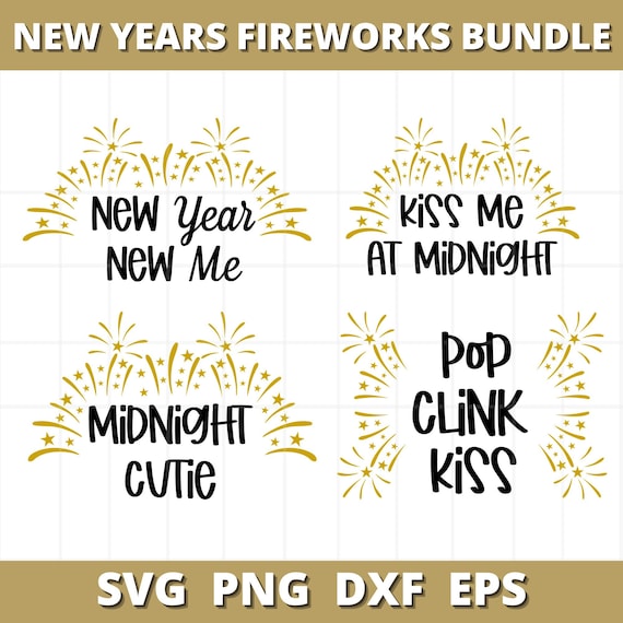 New Years Fireworks Cut File Bundle - Etsy