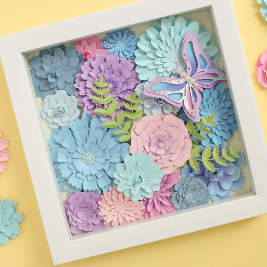 Layered Flower Shadow Box- SVG Cut File & Printable Tutorial - Etsy