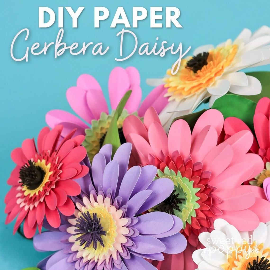 Gerbera Daisy Paper Flower SVG Cut File and Printable Tutorial - Etsy