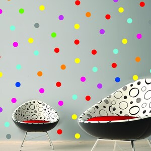 Polka Dot Wall Decal Polka Dot Decor Polka Dot Stickers Rainbow Polka ...