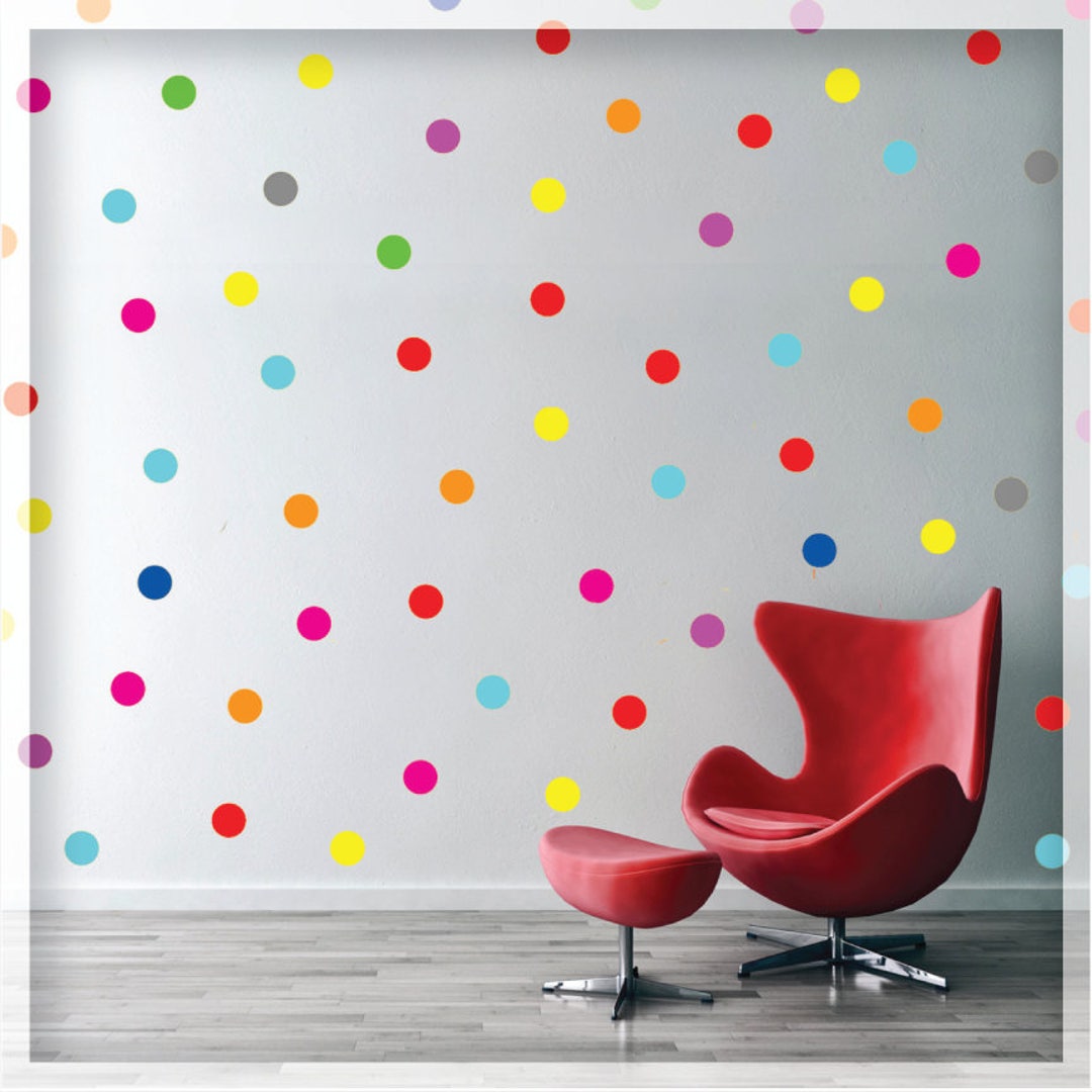 Polka Dot Wall Decal Polka Dot Wall Stickers Polka Dot Decor Rainbow ...
