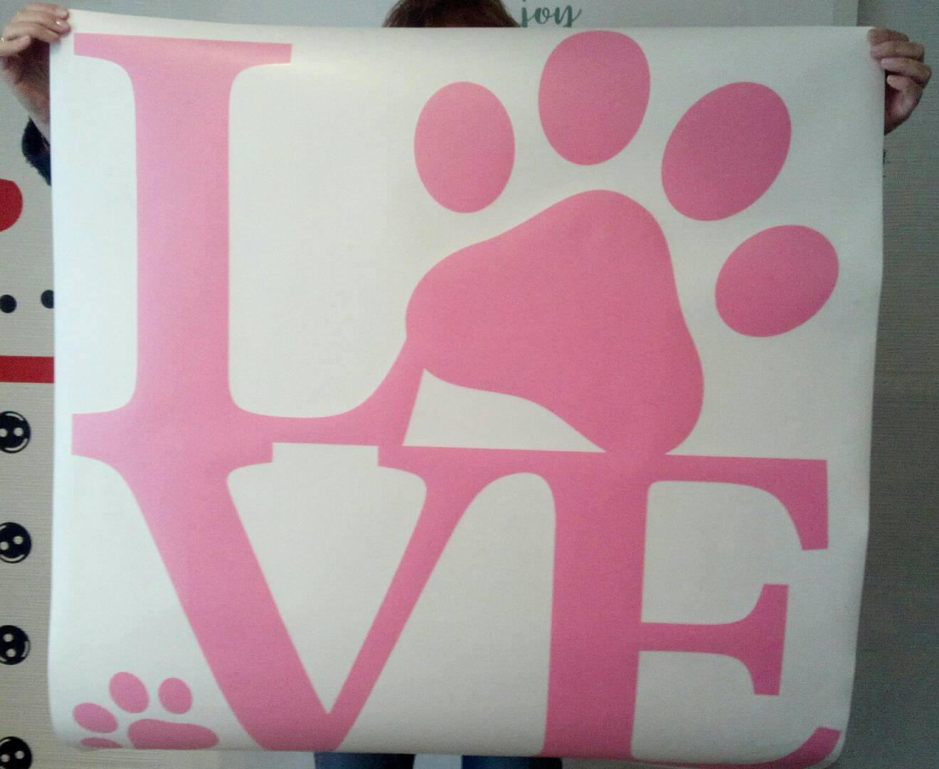 Love Paw Print Decal Paw wall decals Pet Love Decal Dog | Etsy