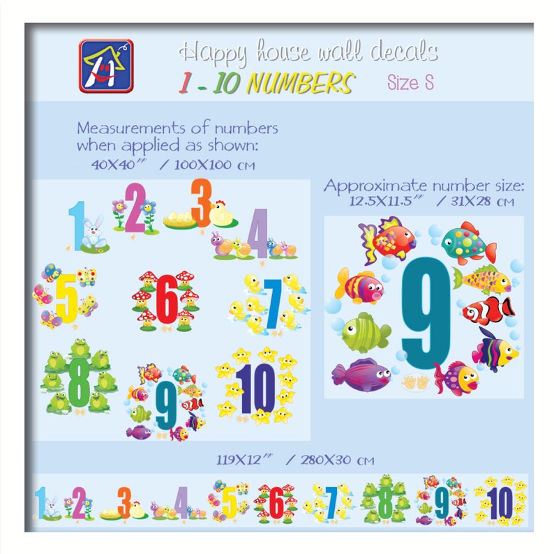 Numbers Wall Stickers Kids Playroom Numbers Decor Kids - Etsy