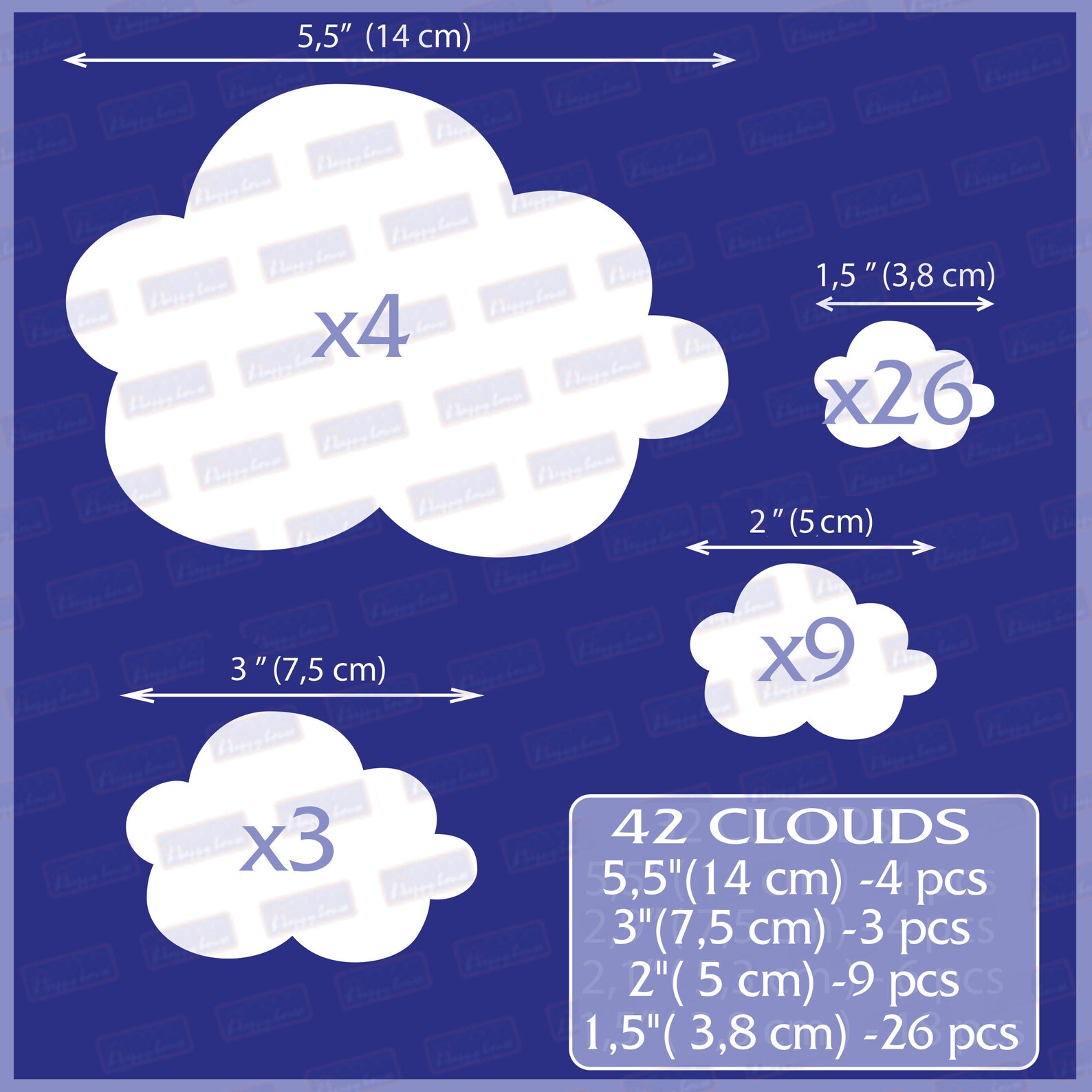 Cloud Wall Decals Small Clouds Stickers Nursery Playroom - Etsy