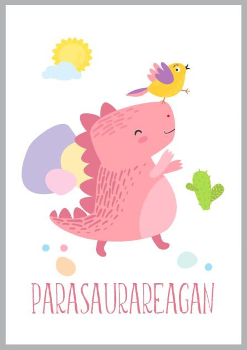Personalised Dinosaur Poster Personalized Kids Name Print - Etsy
