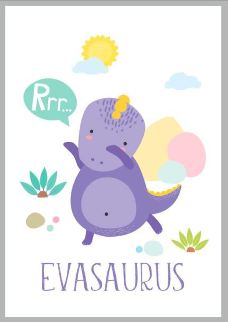 Personalised Dinosaur Poster Personalized Kids Name Print - Etsy