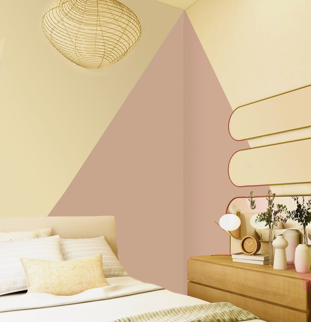 Corner Wall Decals Triangle, Large Triangles Wall Sticker, Abstract ...