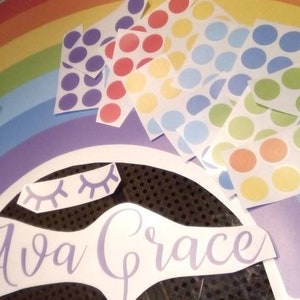 Pastel Rainbow Wall Decal, Nursery Rainbow Wall Decor With Polka Dots ...