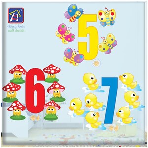 Numbers Wall Stickers, Kids Playroom Numbers Decor, Kids Numbers Wall ...