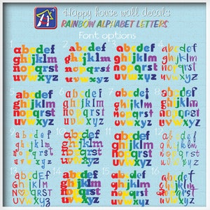 Alphabet Wall Decal, ABC Stickers, Rainbow Alphabet Decal, Nursery Wall ...