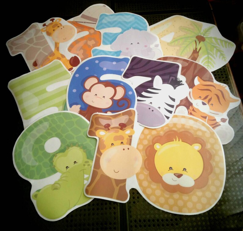 Numbers Wall Decal Safari Animals Decals Wild Animals Wall - Etsy