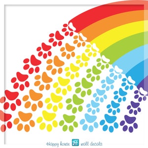 Rainbow Paws Wall Decal, Paw Prints Sticker, Nursery Wall Decor - Etsy