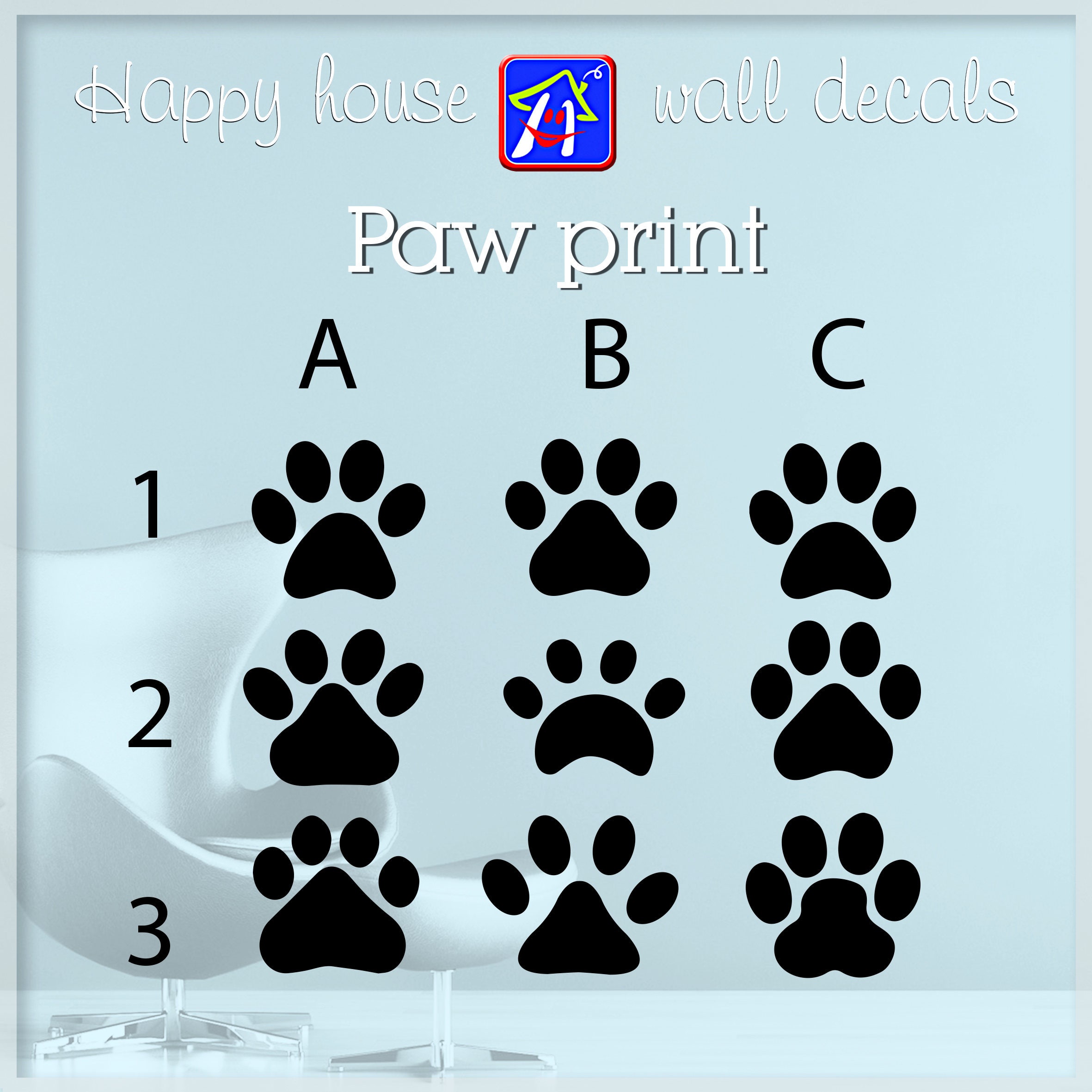 Love Paw Print Decal Paw wall decals Pet Love Decal Dog | Etsy