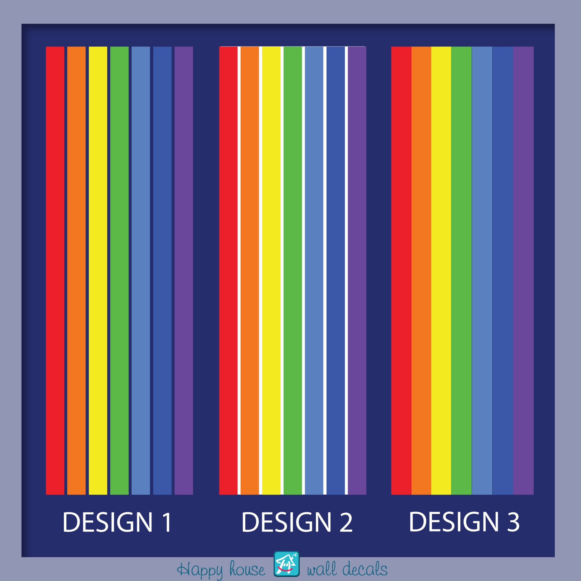 Rainbow Stripes Wall Decor Pastel Rainbow Lines Wall Decal | Etsy UK